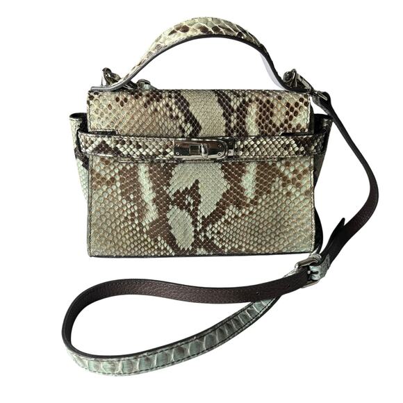 Enrico Pucci | Bags | Enrico Pucci Python Leather Crossbody Bag Gray | Poshmark